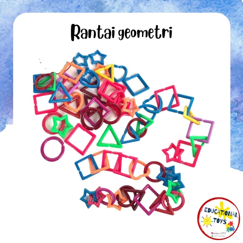 Jual MERONCE RANTAI GEOMETRI - SENSORY PLAY MONTESSORI pompom sensory ...