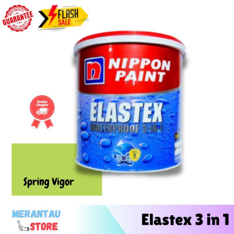 Jual Cat Nippon Elastex Waterproof 3in1 Warna Hijau Bolu Pandan 1 Kg ...
