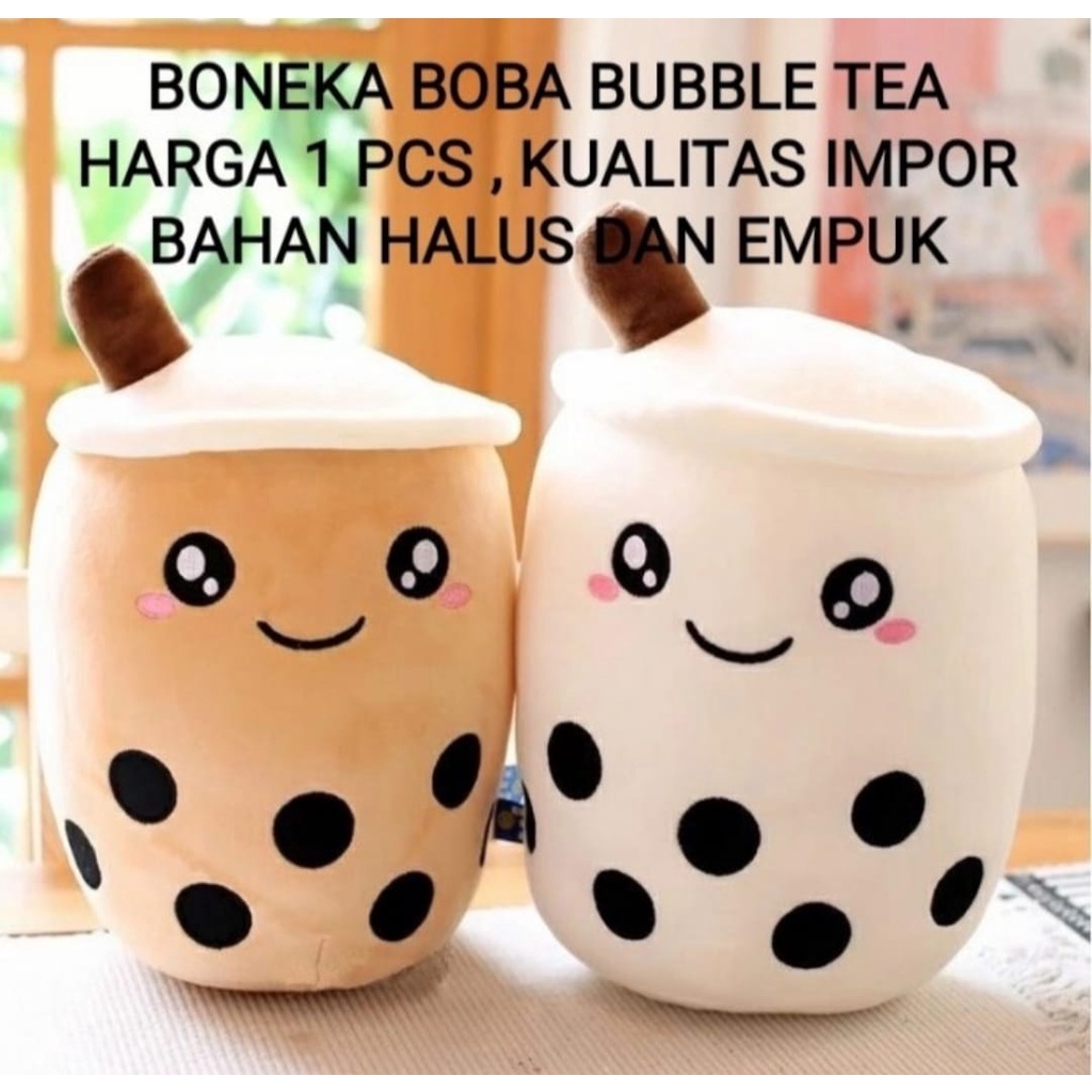 Jual boneka boba premium LED bubble tea milk tea lucu viral ukuran 30 ...