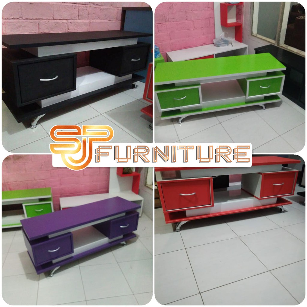 Jual Meja TV Laci Lemari Panjang Bahan Multiplek / Plywood Minimalis ...