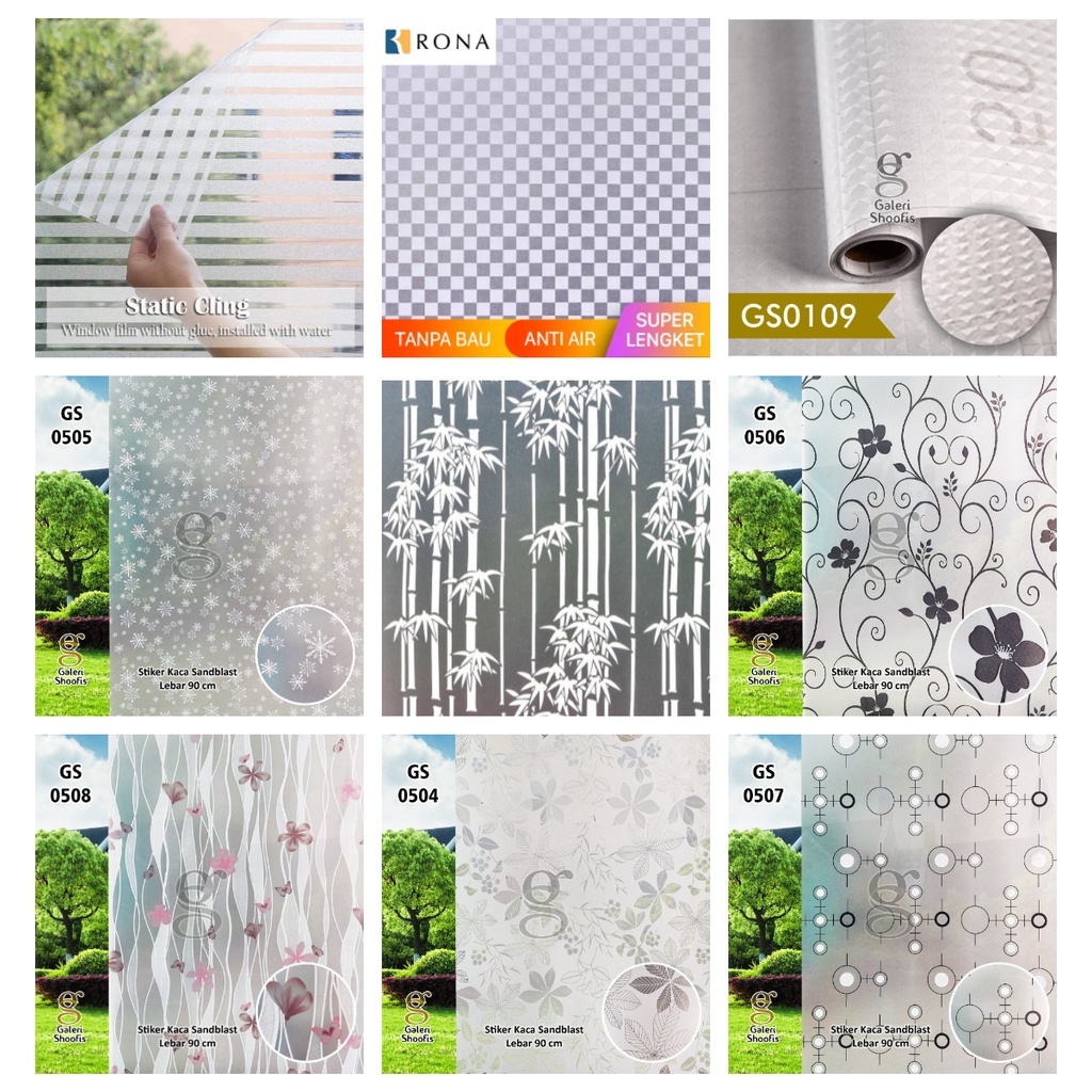 Jual COD STICKER KACA / Stiker Kaca Film Wallpaper Jendela Rumah 45cm x 100cm Sandblast Termurah ...