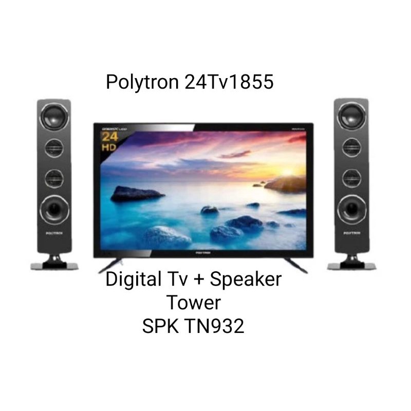 Jual televisi Polytron 24TV1855 speaker Tower | Shopee Indonesia