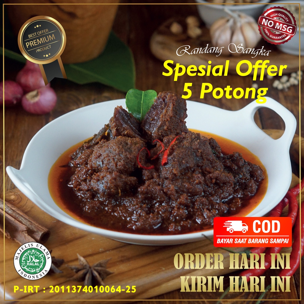Jual Rendang Daging Basah 200 Gram Daging Sapi Has Dalam Besar Halal ...
