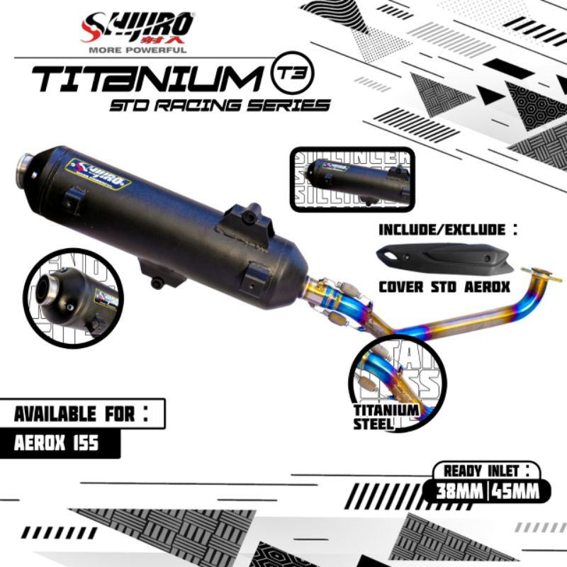 Jual Knalpot STANDAR Racing Shijiro type T3 TITANIUM for AEROX N-MAX ...