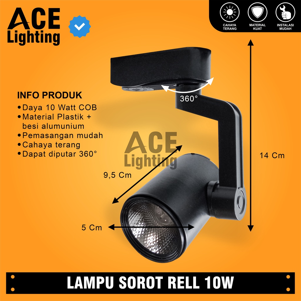 Jual Lampu sorot LED rel track light 10 watt Spotlight 10w | Shopee ...