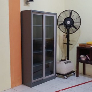 Jual lemari arsip besi pintu sliding kaca TOP pintu geser kaca ...