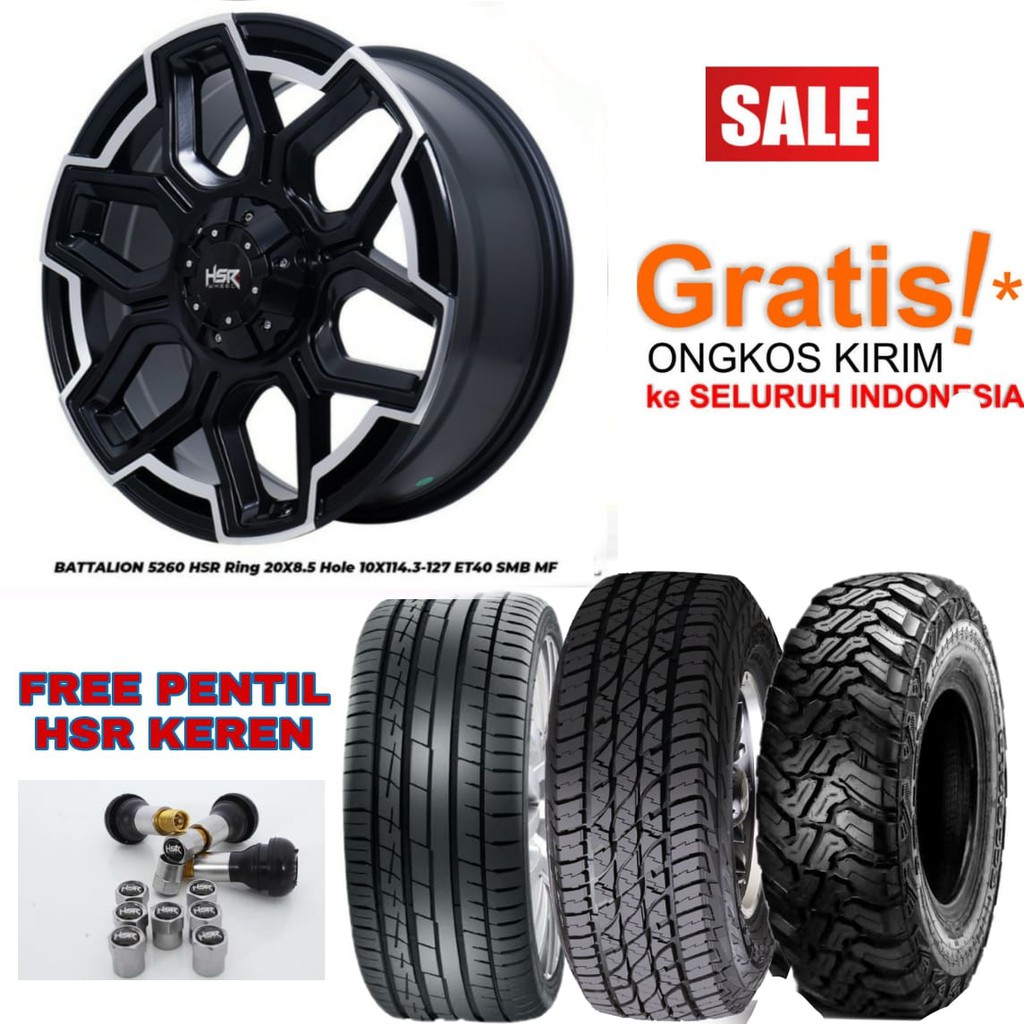 Jual Paket Velg Mobil R20 Plus BAN CAKAR / MT Murah HSR BATTALION R20 Plus Ban 33 12,5 R20 ...