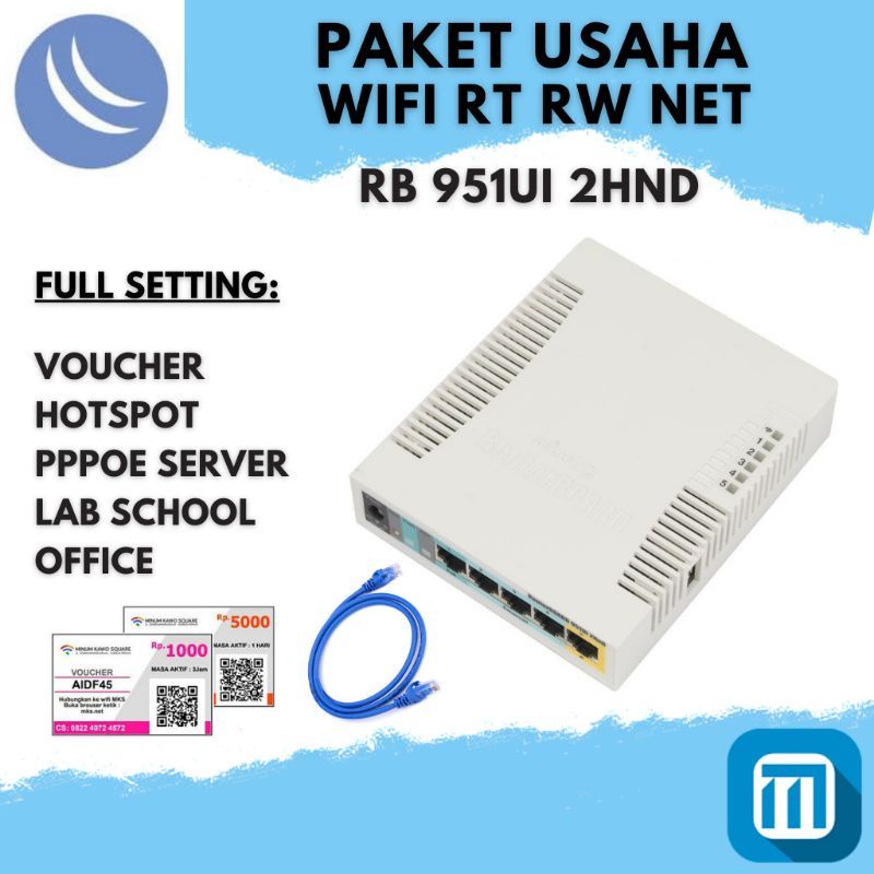Jual MikroTik RB951Ui 2HnD Full Setting Hotspot Voucher PPPoE Server LB ...