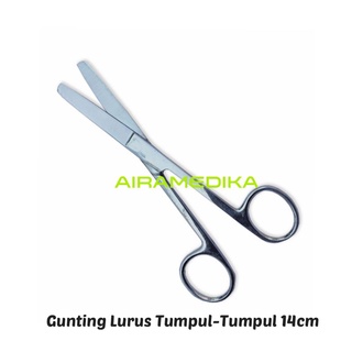 Jual Gunting Tumpul-Tumpul Lurus 14cm Stainless / Gunting Operasi Lurus ...