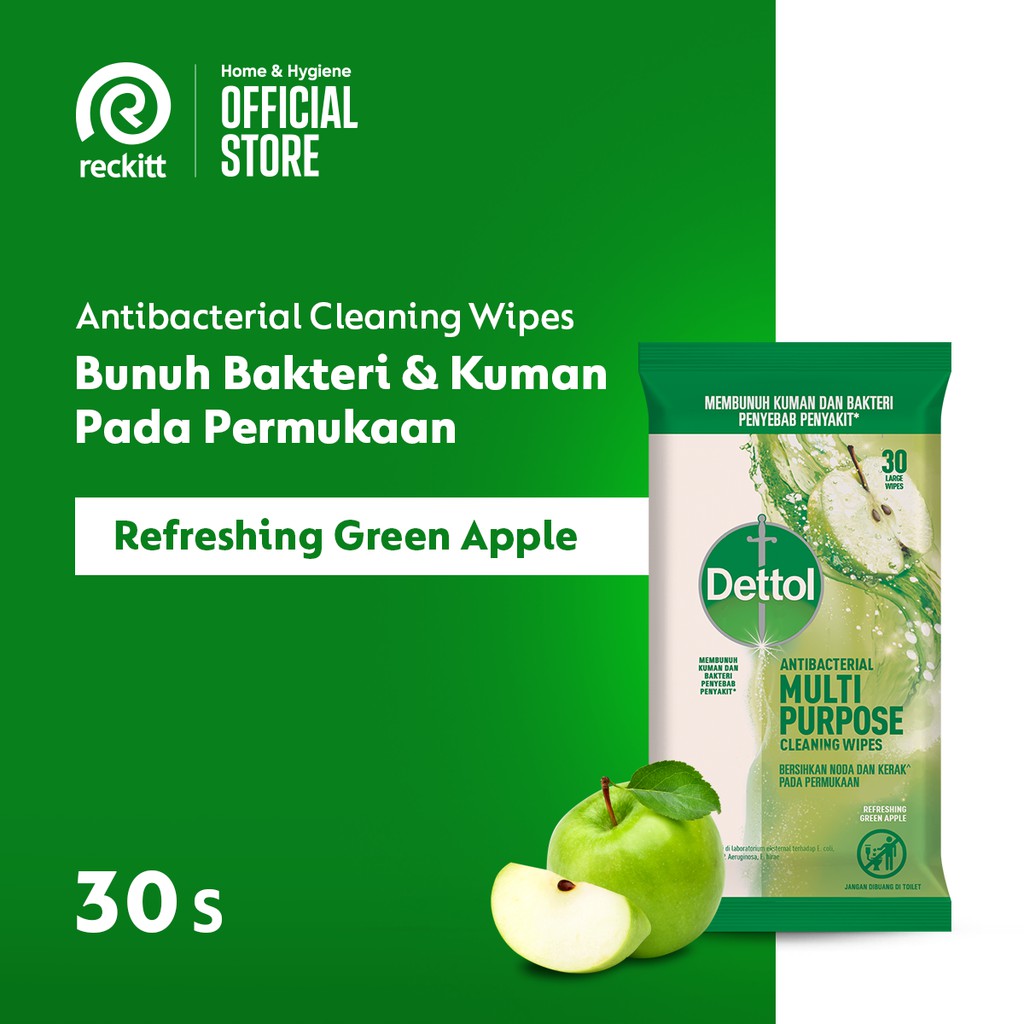 Jual Dettol Tisu Basah Antiseptik Green Apple 30s | Shopee Indonesia