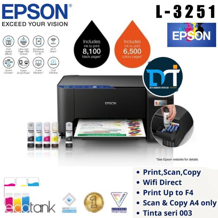 Jual Epson EcoTank L3251 - All-In-One WiFi Ink Tank Printer | Shopee Indonesia