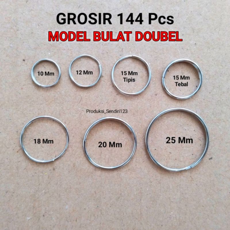 Jual Ring ganci double Ring Gantungan kunci Bulat Ring nikel isi 144 pcs | Shopee Indonesia