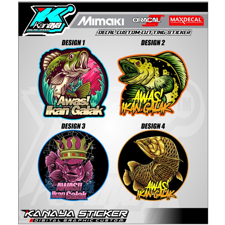 Jual Stiker / Sticker Aquarium Ikan Galak Awas Ikan Predator Channa ...