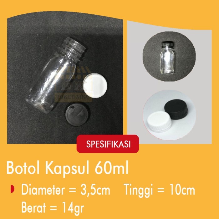 Jual Botol Plastik 60 ml TEBAL / Botol Kapsul 60 ml TEBAL / CAPSUL 60ML ...