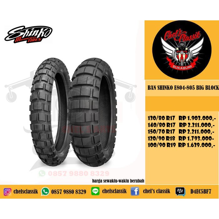 Jual PAKET BAN SHINKO BIG BLOCK 130 DAN 150 RING 17 | Shopee Indonesia