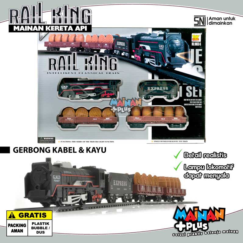 Jual Mainan Kereta Api Rail King Gerbong Tambang, Drum Kayu & Kabel SNI ...