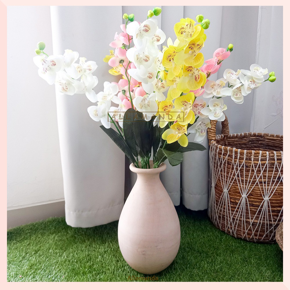 Tanaman Bunga Anggrek Hias Plastik Artificial Hiasan Rumah Kantor Meja ...