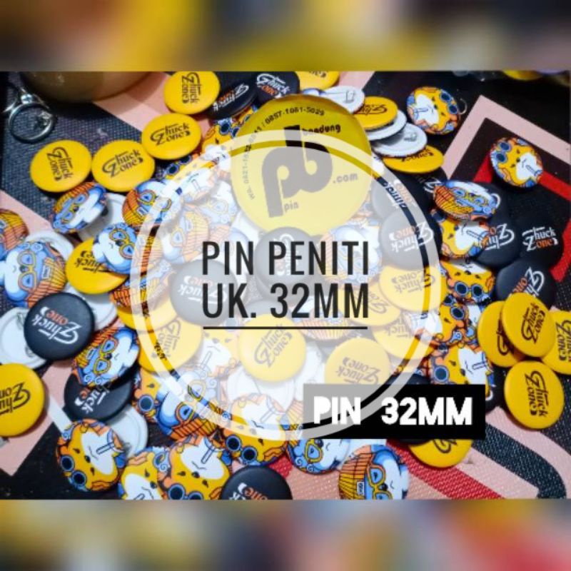 Jual pusat cetak pin peniti ukuran 32mm custom termurah free desain ...