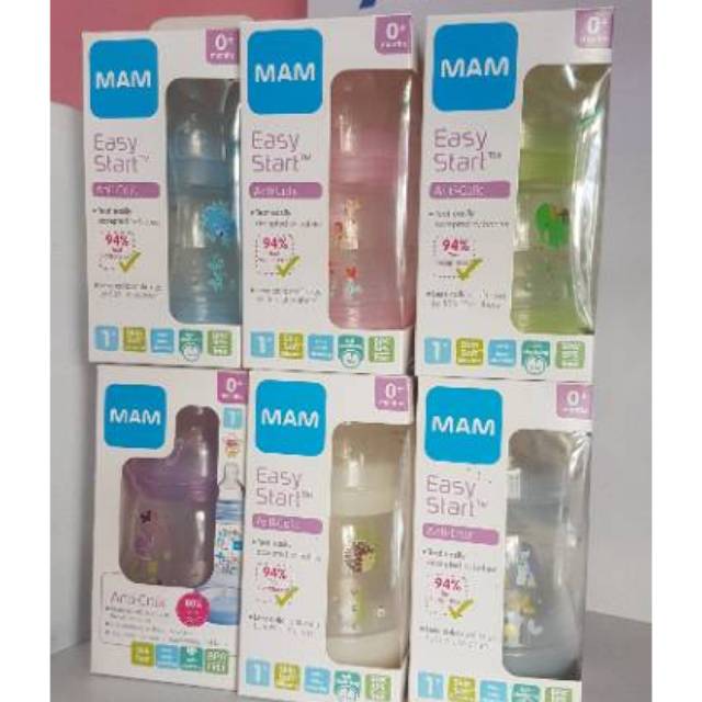 Jual MAM Anti Colic Bottle 160 ml Botol Susu Wide Neck Anti Sedak ...