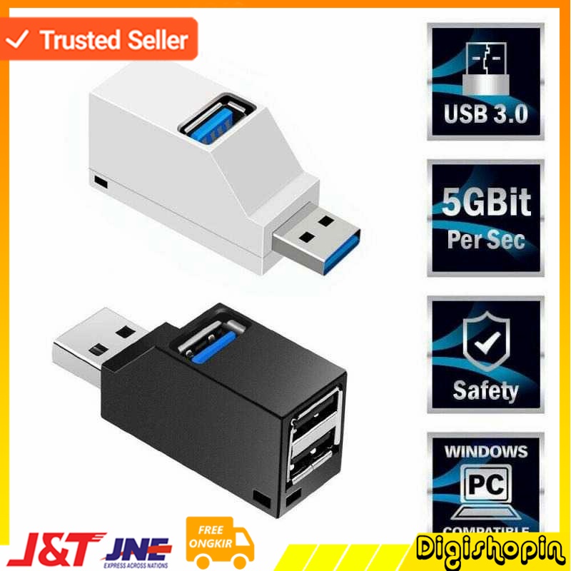 Jual 3 Port USB Hub Super Speed USB 3 Cabang Usb 3.0 3 Ports Up to ...