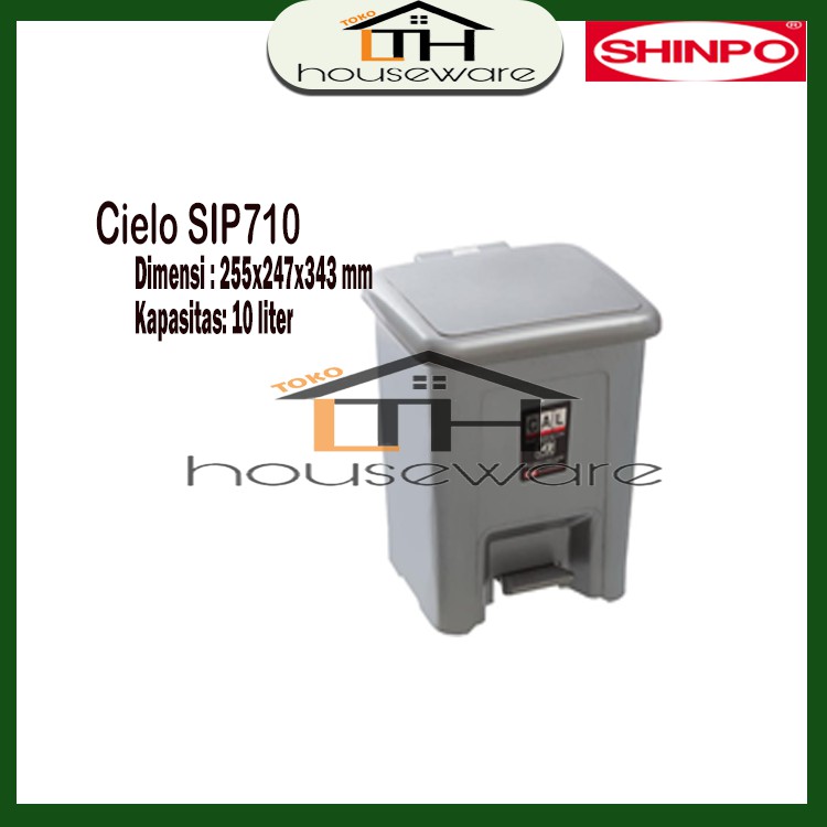 TEMPAT SAMPAH INJAK SEGI/ KOTAK SAMPAH INJAK PERSEGI-CIELO 10 LITER SHINPO SIP710 | Shopee Indonesia