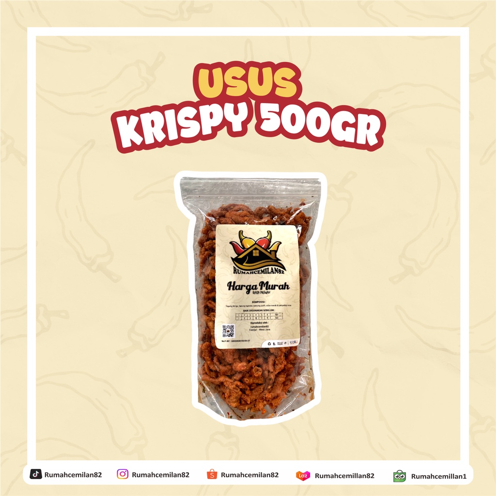 Jual USUS CRISPY PEDAS 500 GR | Shopee Indonesia