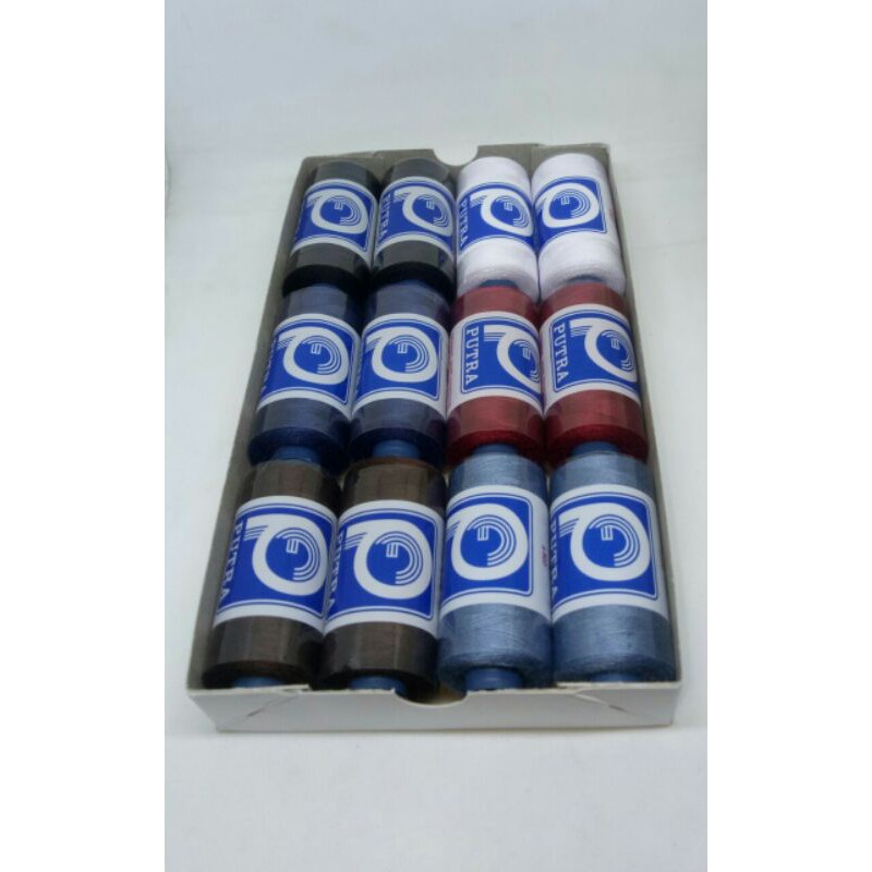 Jual Benang jahit baju/kain/kaos Putra aneka warna per roll 500 yard ...