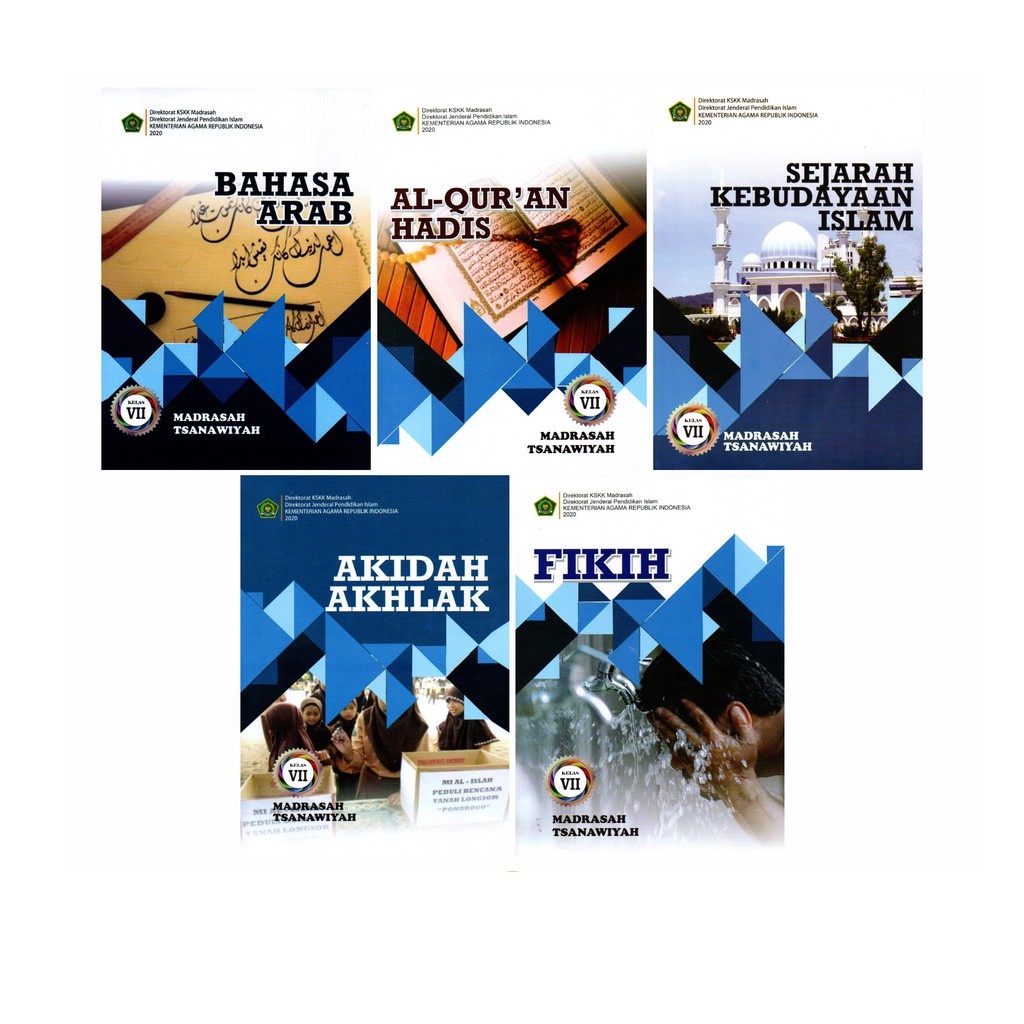 Jual BUKU MTS KEMENAG KELAS 7 VII SMP AKIDAH AKHLAK, AL-QUR'AN HADIS, BAHASA ARAB, FIKIH, SKI ...