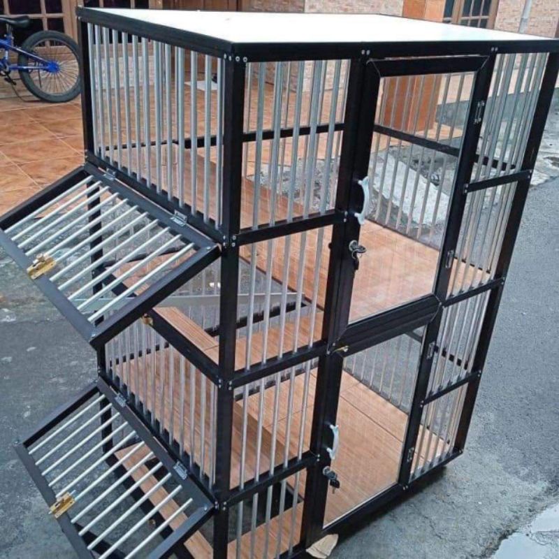 Jual Kandang Kucing Alumunium 2 pintu dengan Jendela samping jeruji ...