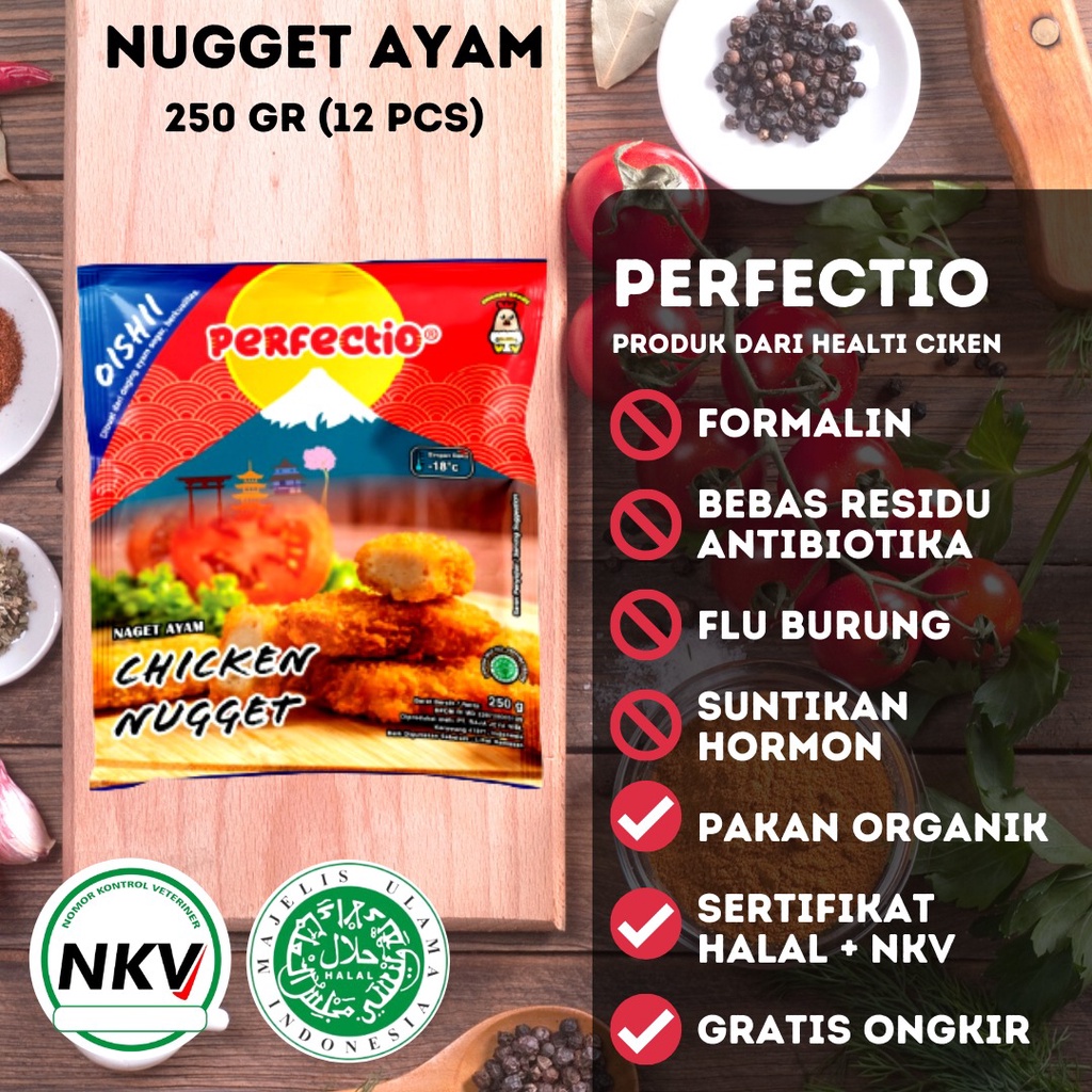 Jual NUGGET AYAM SEHAT HALAL PERFECTIO 250 GRAM 12 POTONG | Shopee ...