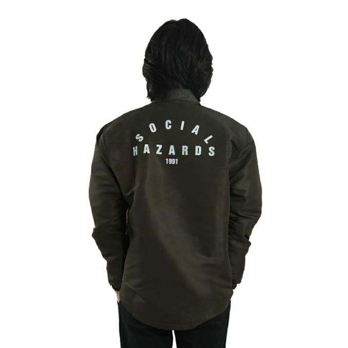 Jual Roughneck Cj023 Green Army Social Hazards Coach Jacket | Shopee ...