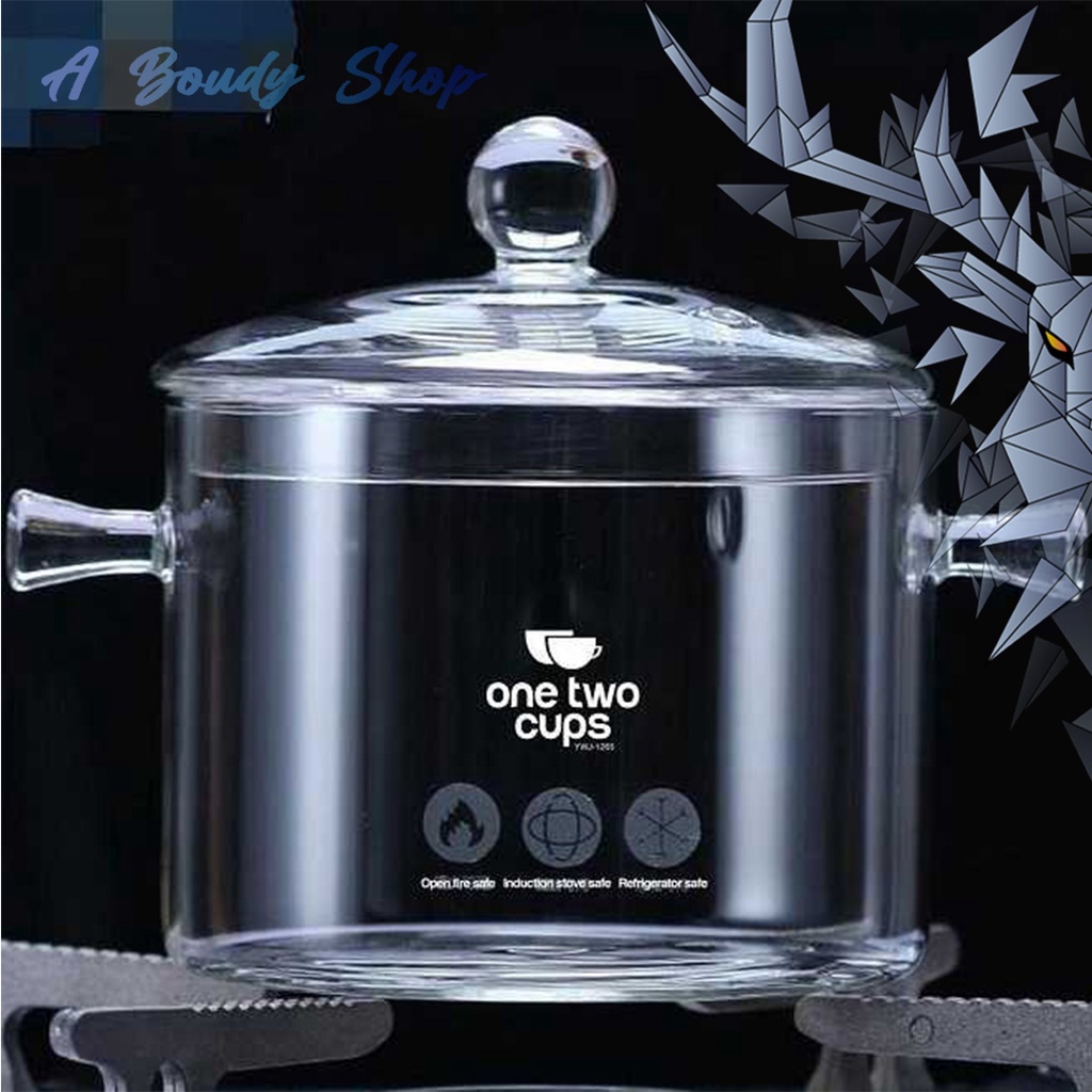 Jual Panci Masak Rebus Soup Sayur Masak Air Kaca Borosilicate Bening ...