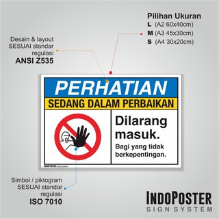 Jual Stiker Label Safety Sign Rambu K3 ANSI Sedang Dalam Perbaikan ...