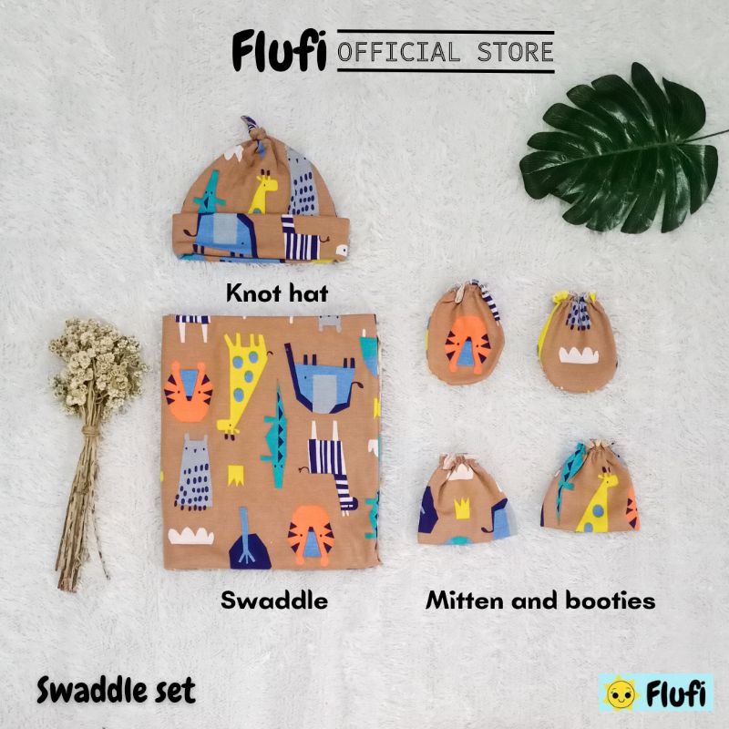 Jual FLUFI - Swaddle Set | Bedong Bayi | Bedong Bayi Motif | Bedong Set ...