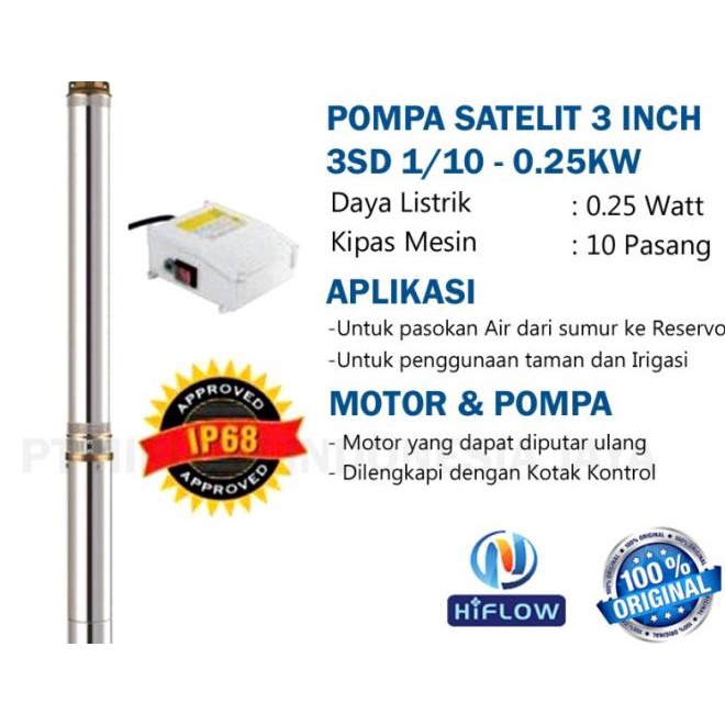 Jual Pompa Satelit Hiflow / Submersible Pump 3 Inch - 3Sd 1/10 - 0.25 ...