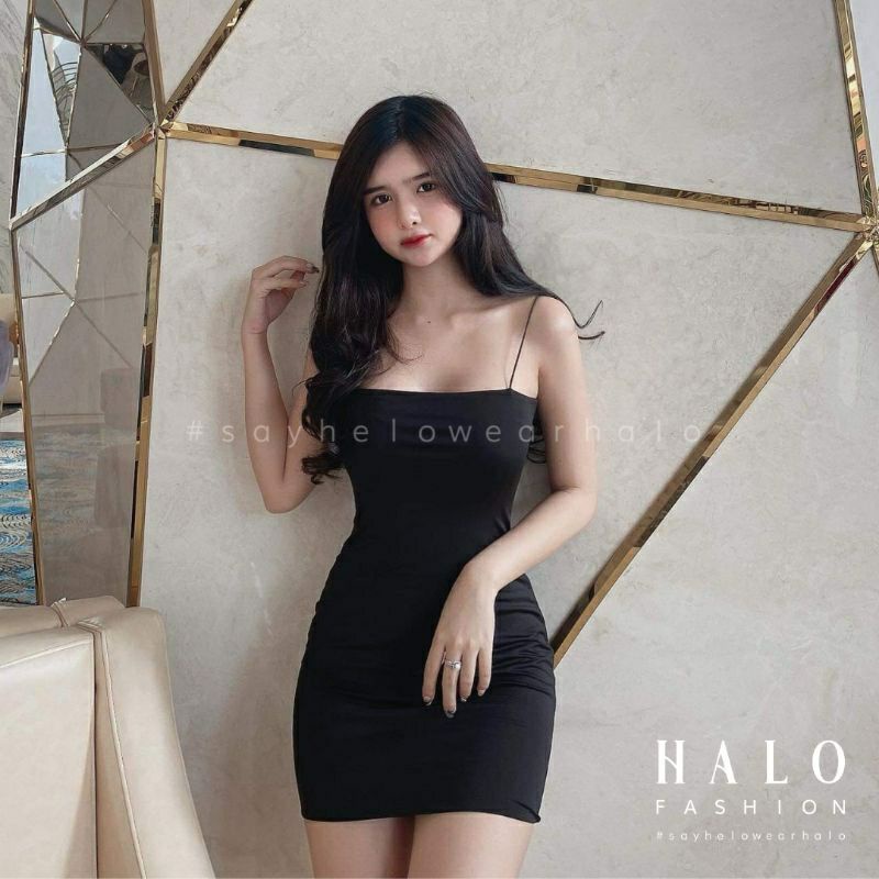 Dress Black Fitted String Sexy Bodycon Mini Dress, Women's Fashion ...