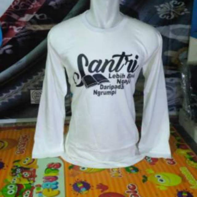 Jual Kaos Santri / kaos putih lengan panjang / Kaos Hari SANTRI ... Jual Kaos Santri / kaos putih lengan panjang / Kaos Hari SANTRI ...