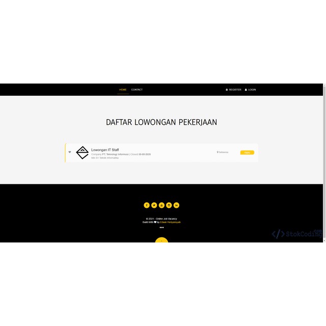 Jual Aplikasi Lowongan Kerja Berbasis Web (Codeigniter) | Shopee Indonesia