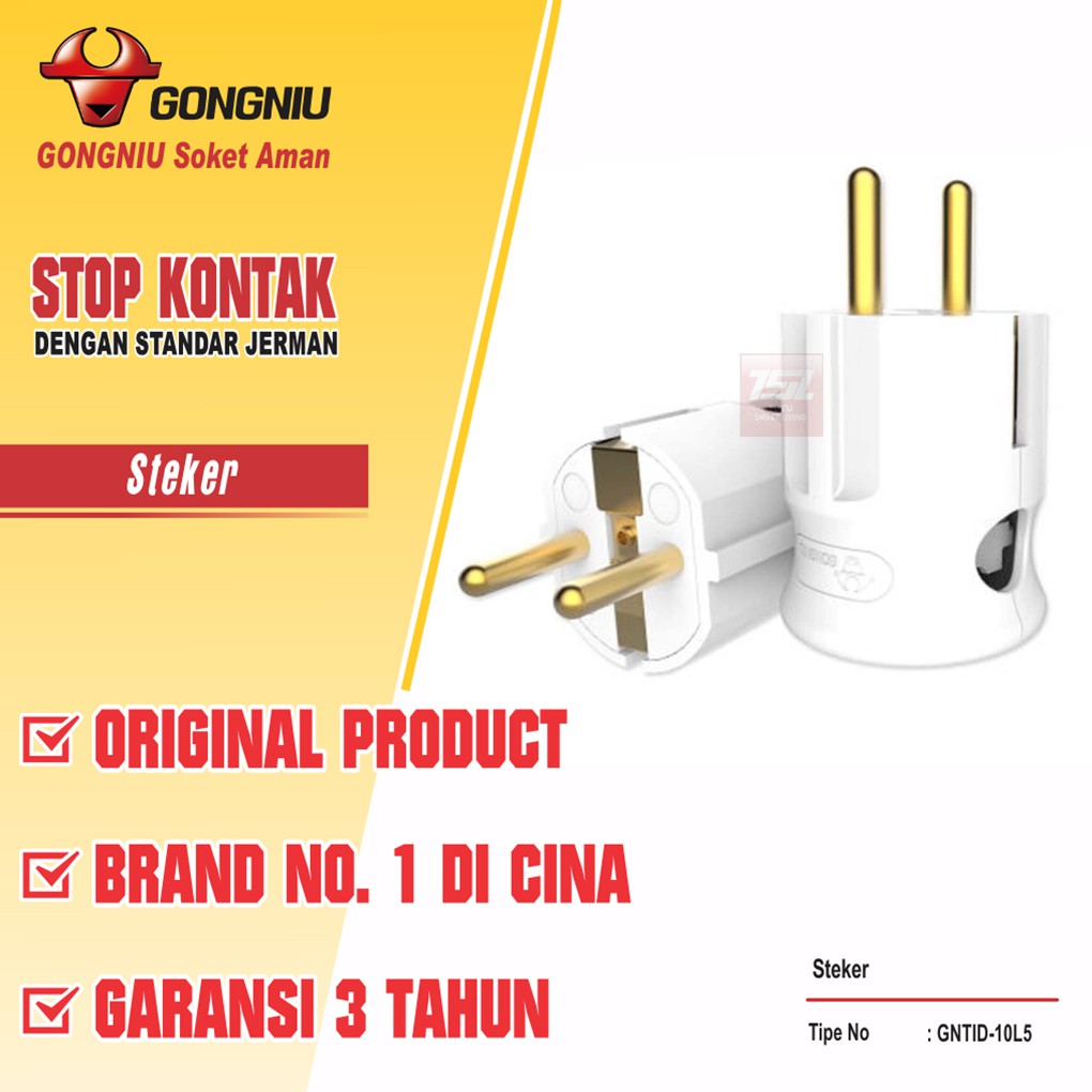 Jual Steker Gongniu dengan 2 pin mudah bongkar pasang Kepala Colokan ...