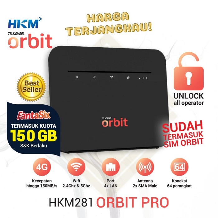Jual Modem Mifi Telkomsel Orbit Pro HKM281 4G CPE Router Wifi 2.4GHz ...