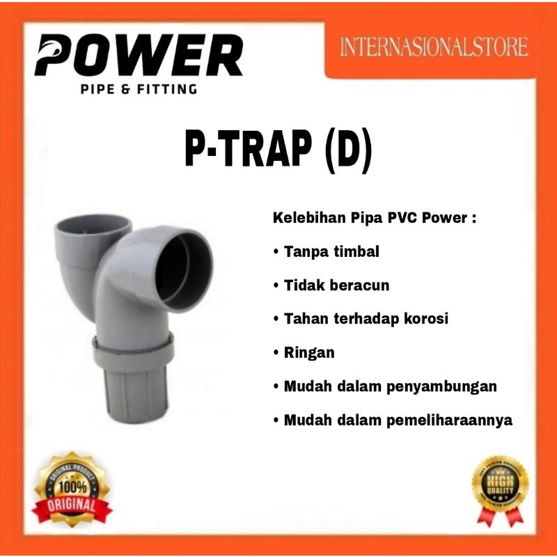 Jual P-TRAP ukuran 2" Fitting Pipa PVC Power D | Shopee Indonesia