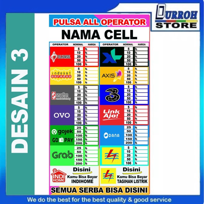 Jual gvr101h Spanduk Banner Tabel Harga Pulsa Konter - Bisa Tulis ... Jual gvr101h Spanduk Banner Tabel Harga Pulsa Konter - Bisa Tulis ...