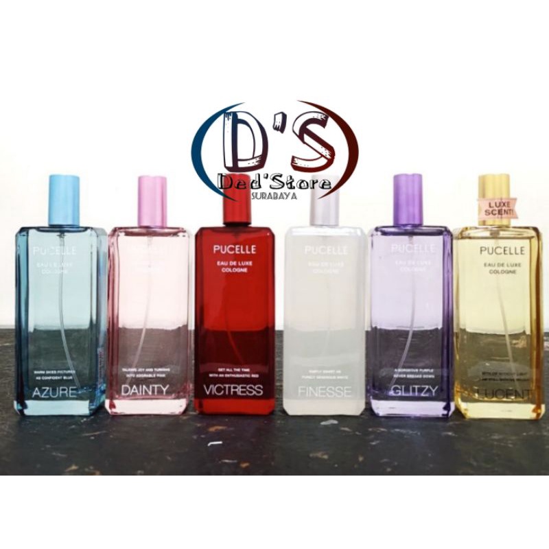 Jual Pucelle Eau De Luxe Cologne 100ml, Body Spray 150ml Lucent Dainty Glitzy Finnese Azure ...