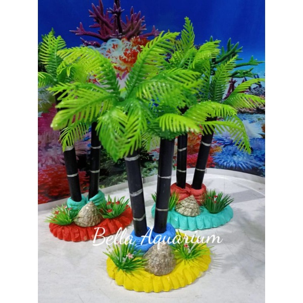 Jual Hiasan Aquarium Pohon Kelapa Nyiur 20cm Plastik | Shopee Indonesia