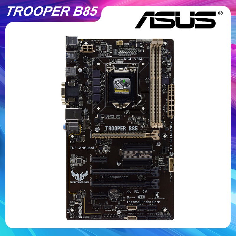 Jual PREORDER ASUS TROOPER B85 Motherboard 1150 Motherboard DDR3 16GB Support Kit Xeon E3 1225 ...