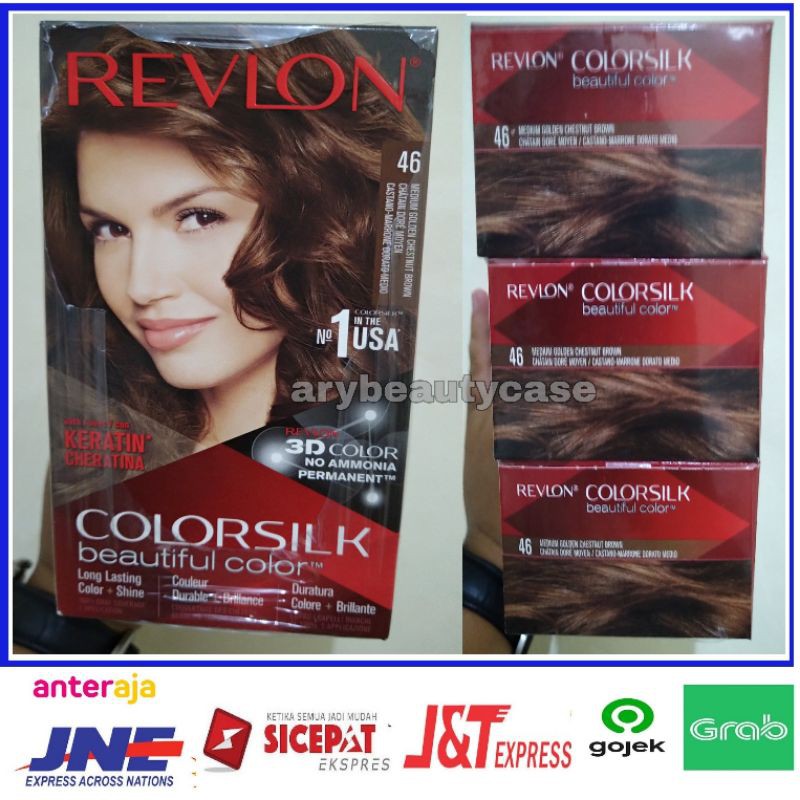 Jual Revlon colorsilk pewarna rambut cat rambut no ammonia 46 Medium ...