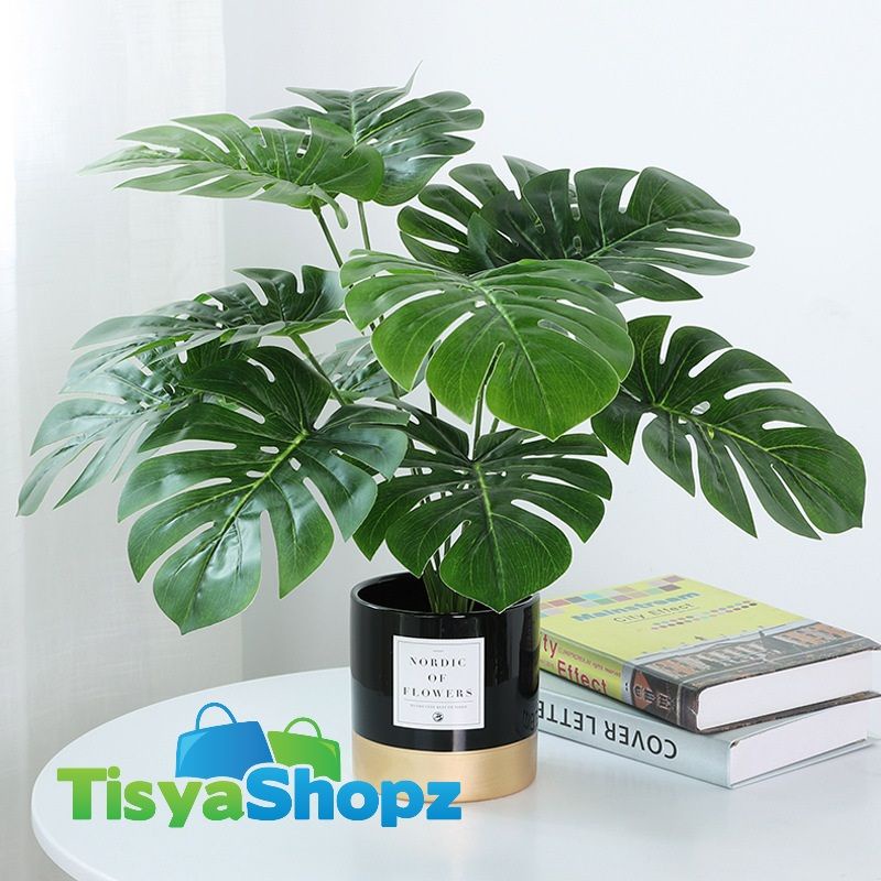 Jual DAUN MONSTERA x9 / Philodendron Daun Artificial isi 9 Daun ( Tanpa ...