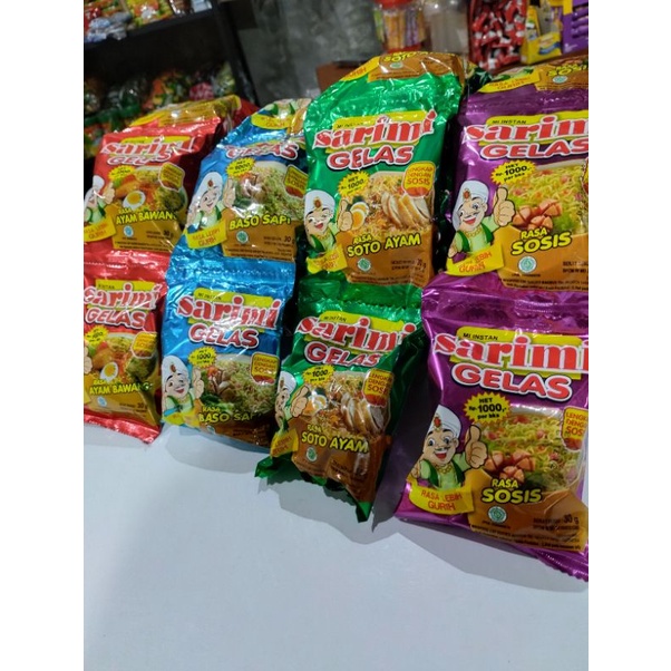 Jual Sarimi Gelas isi 10 Bakso sapi, ayam bawang, sosis, soto ayam ...