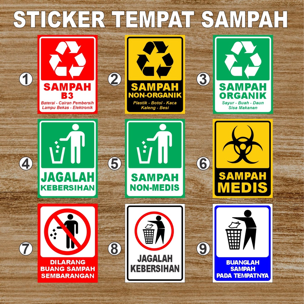 Jual Sticker Tempat Sampah Organik Non Organik, Sampah Medis, Stiker ...
