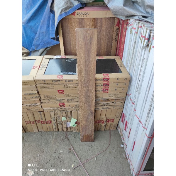 Jual Granit plint motif kayu 10x120 Nuca dark Brown | Shopee Indonesia